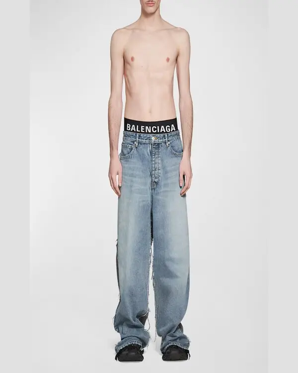 Balenciaga Hybrid Baggy Pants - 4012 Pale Blue | Editorialist
